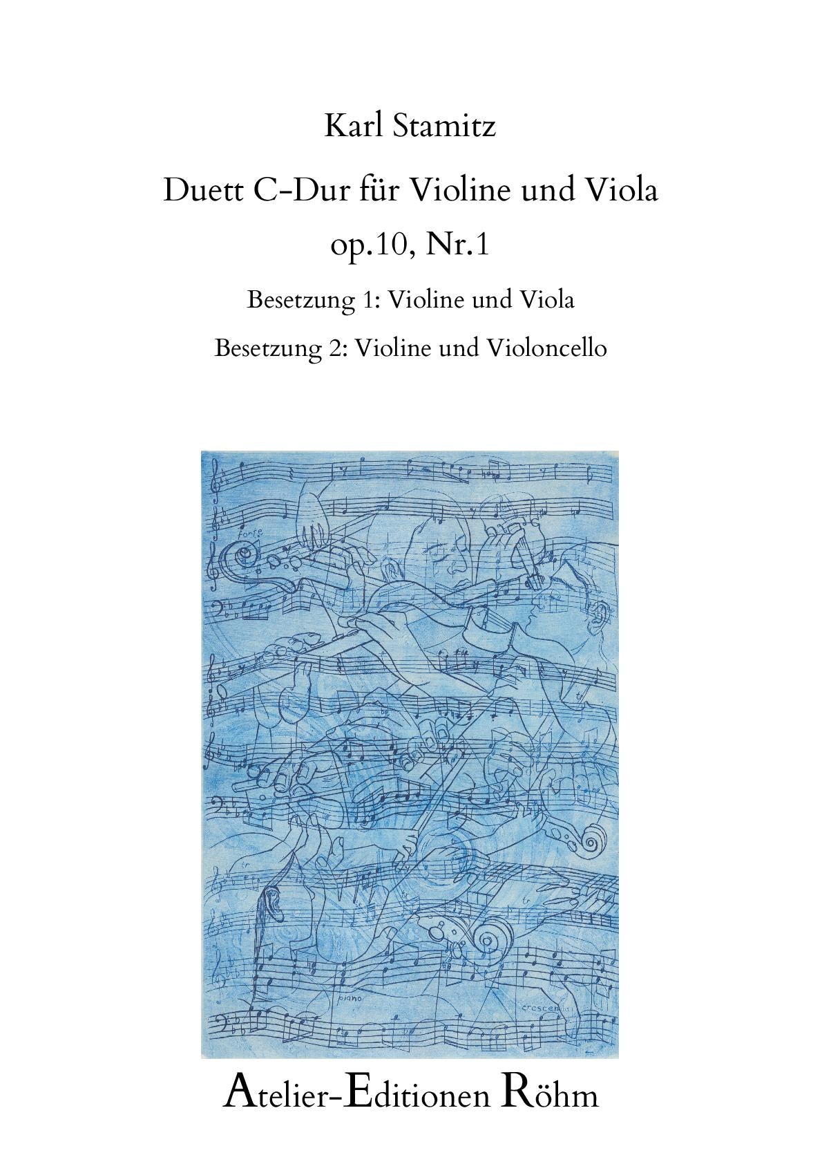 Carl Stamitz Noten: Duett für Violine und Viola oder Violoncello, op ...
