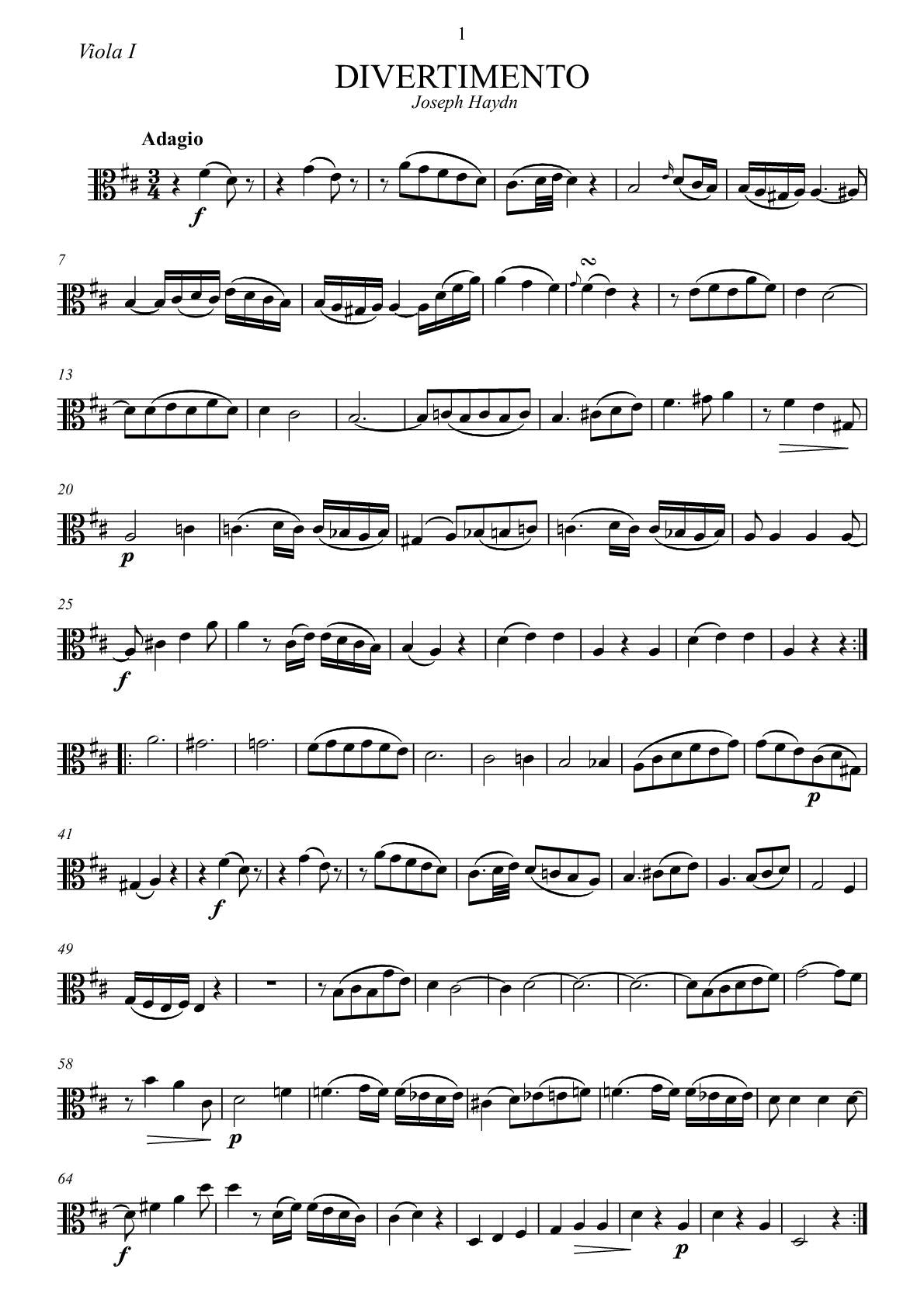 Joseph Haydn Noten: Divertimento für 3 Violoncelli oder 3 Violen ...